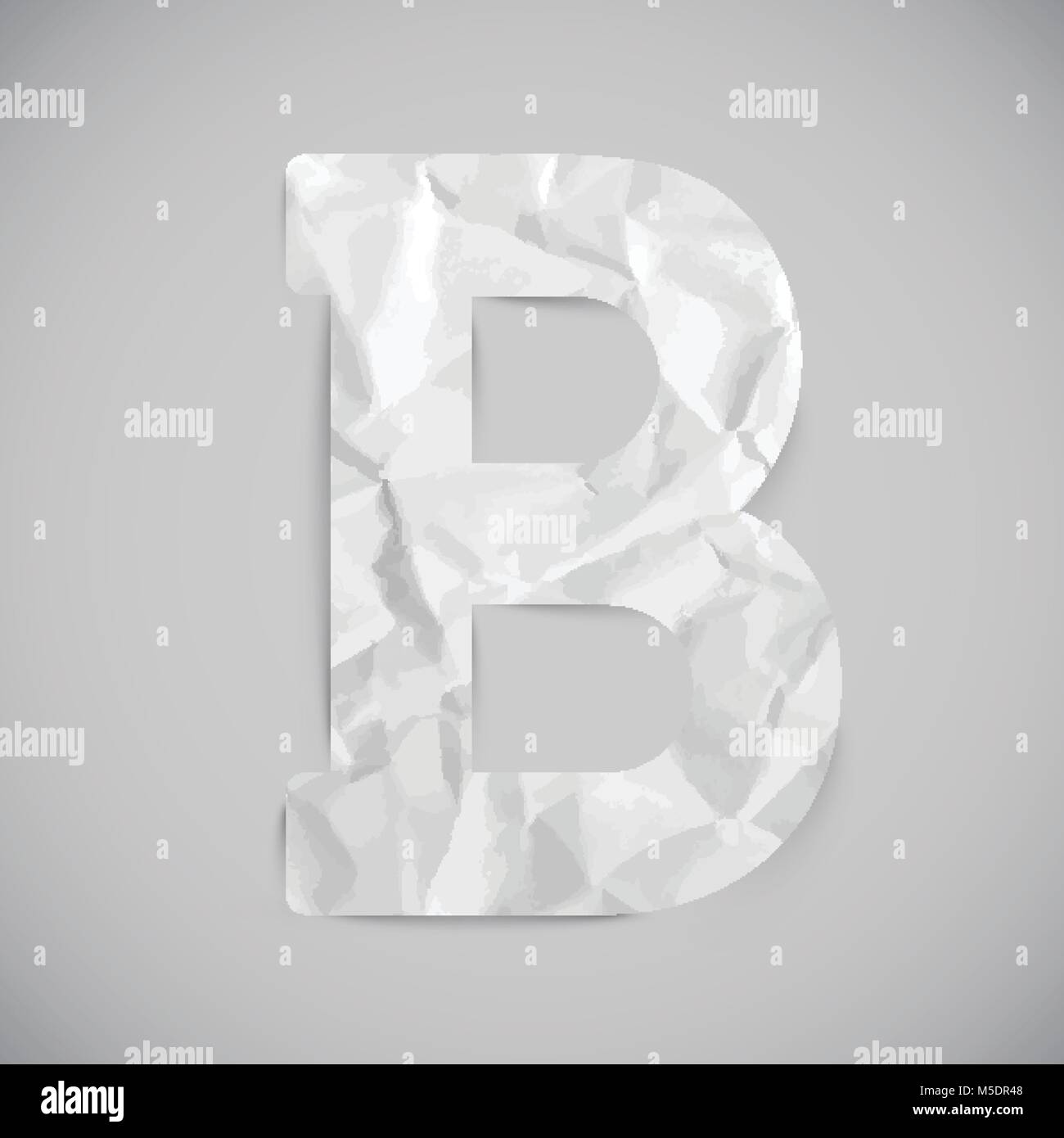Letter made by crumpled paper with shadows, vector Stock Vector Image ...