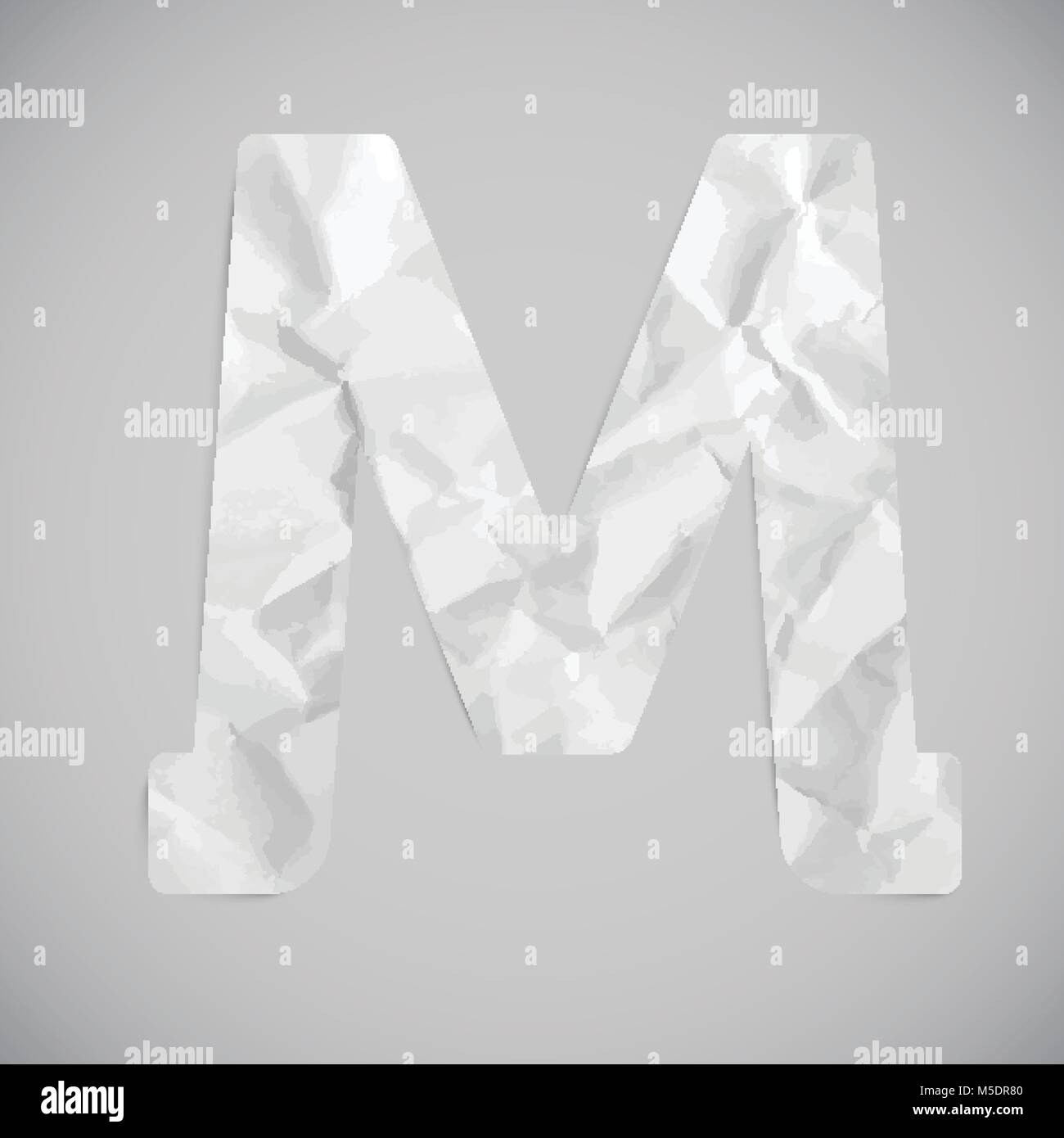 Letter made by crumpled paper with shadows, vector Stock Vector Image ...