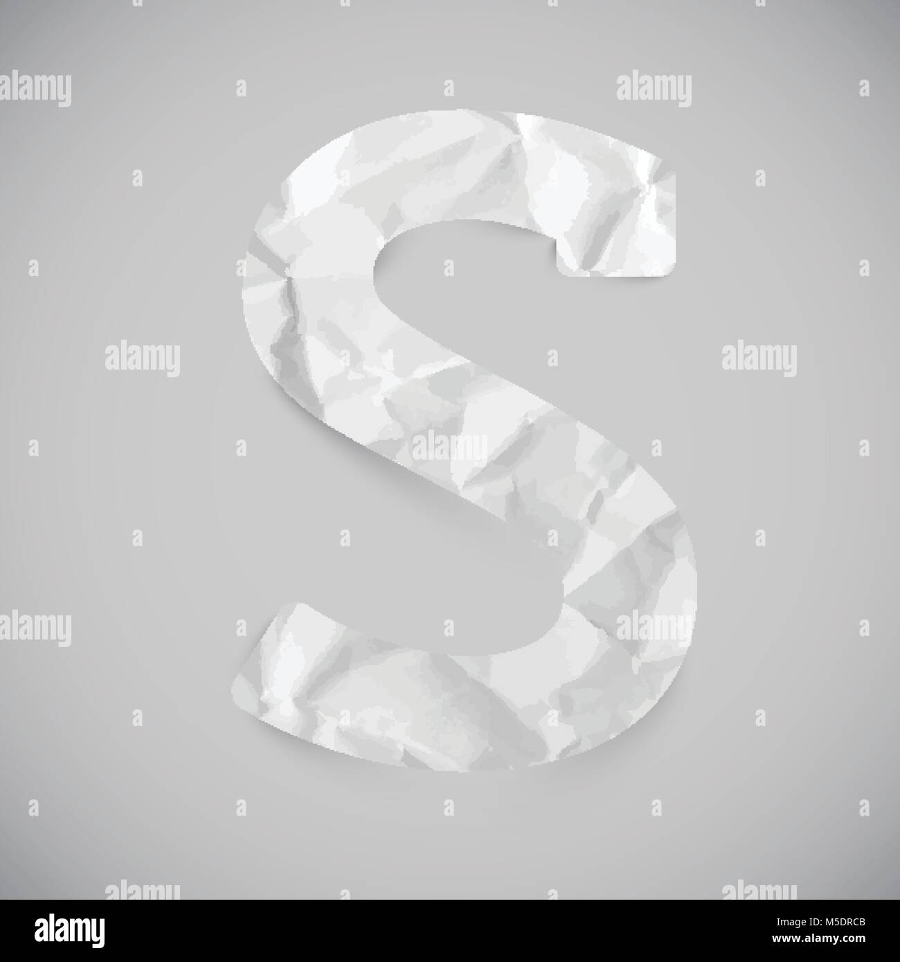 Letter made by crumpled paper with shadows, vector Stock Vector Image ...