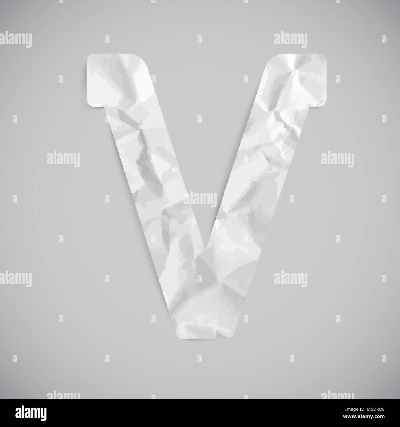 Letter made by crumpled paper with shadows, vector Stock Vector Image ...