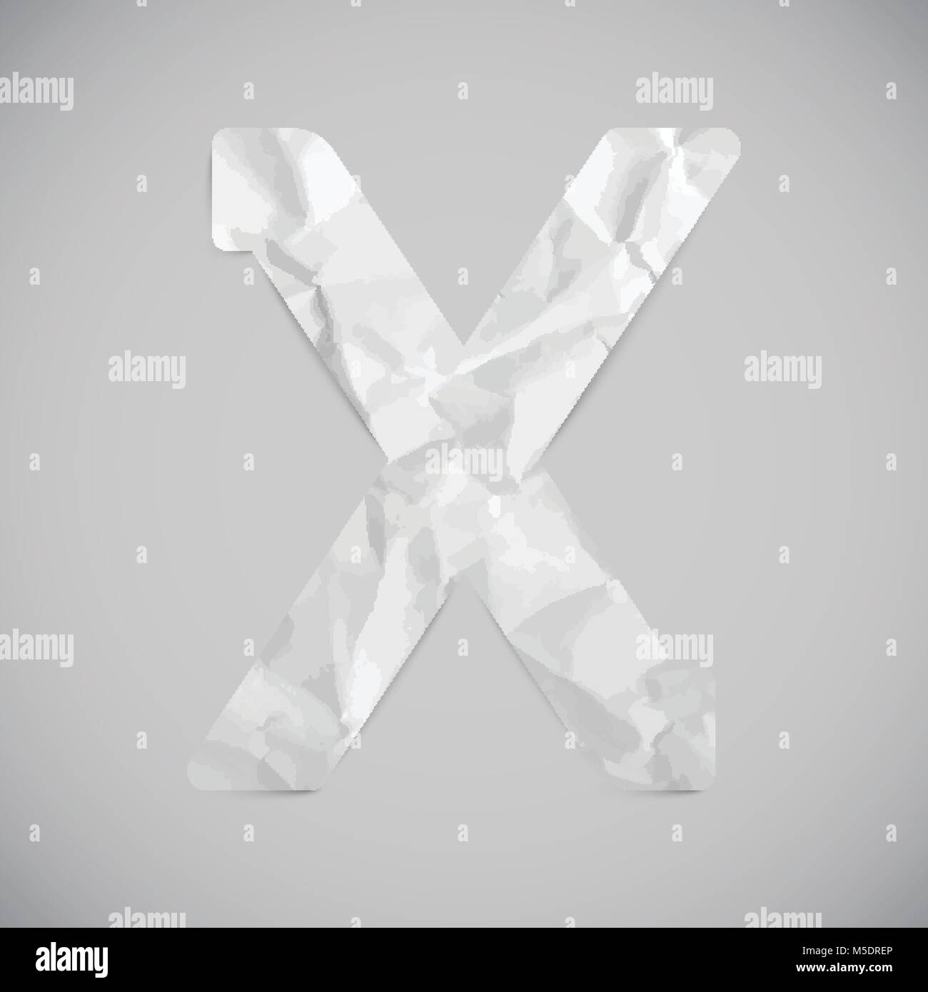 Letter made by crumpled paper with shadows, vector Stock Vector Image ...