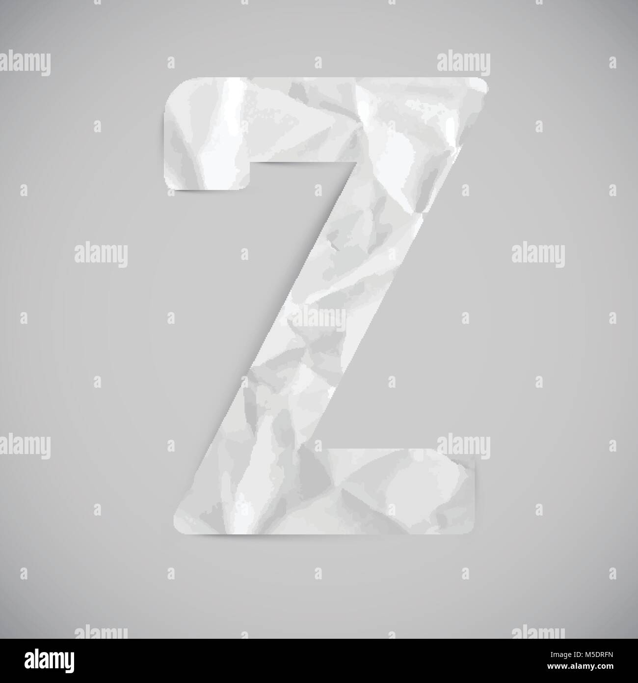 Letter made by crumpled paper with shadows, vector Stock Vector Image ...