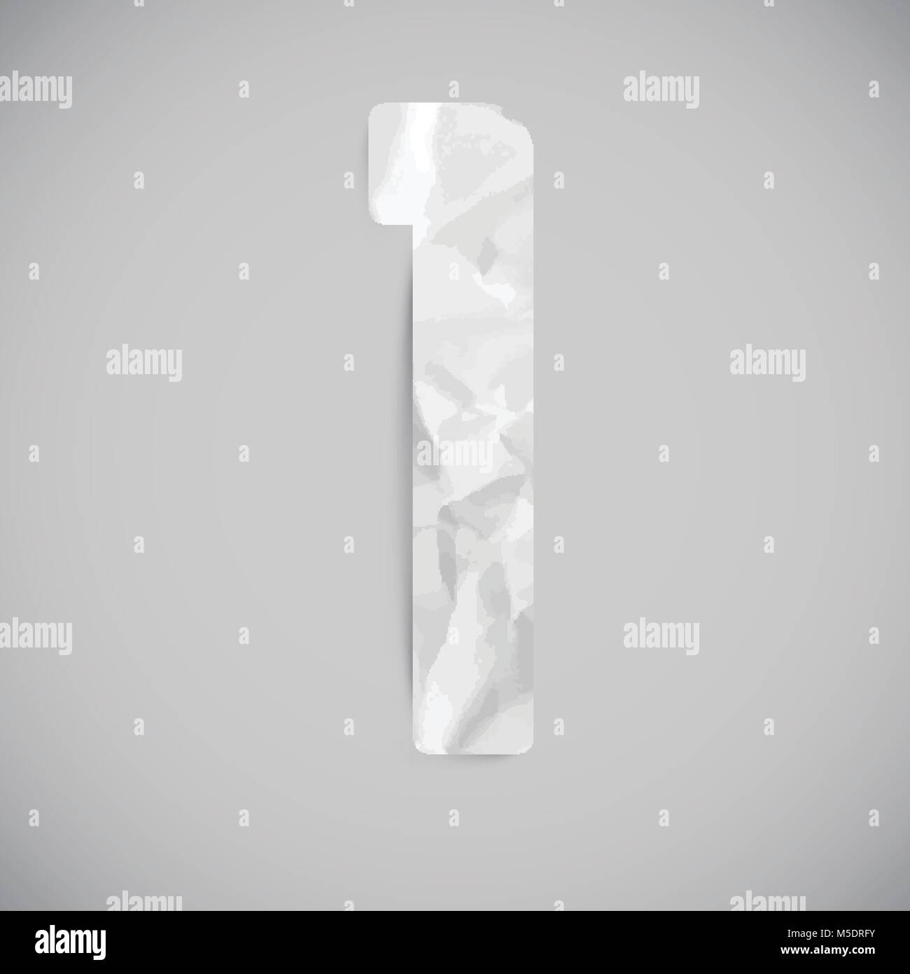 Letter made by crumpled paper with shadows, vector Stock Vector Image ...