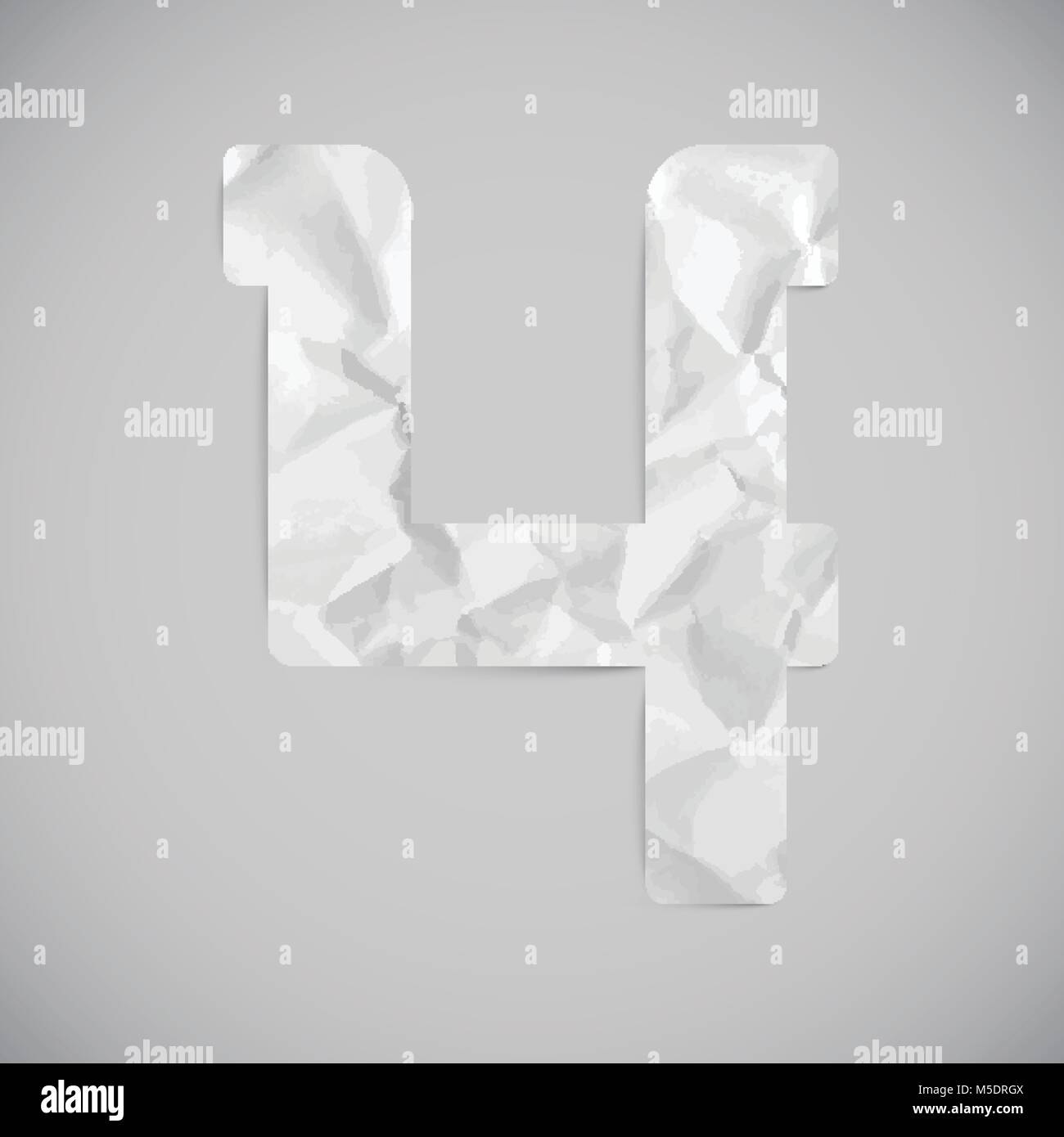 Letter made by crumpled paper with shadows, vector Stock Vector Image ...
