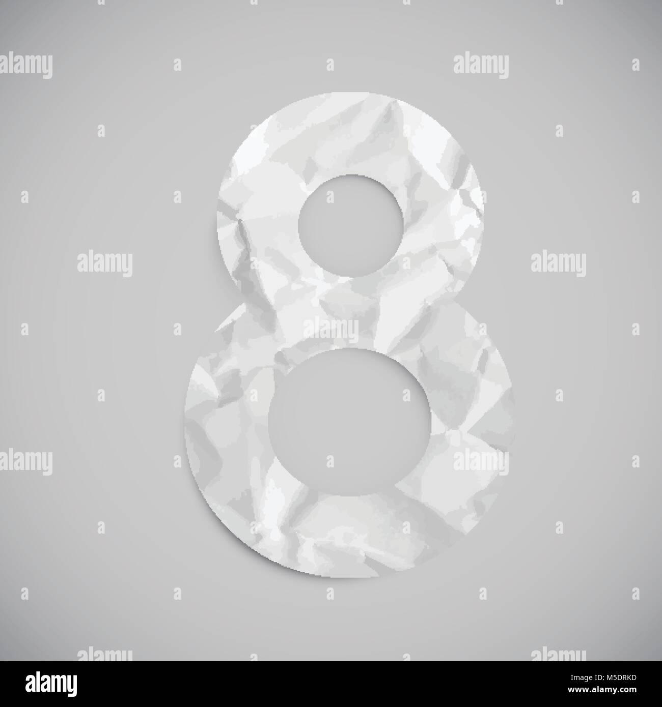 Letter made by crumpled paper with shadows, vector Stock Vector Image ...