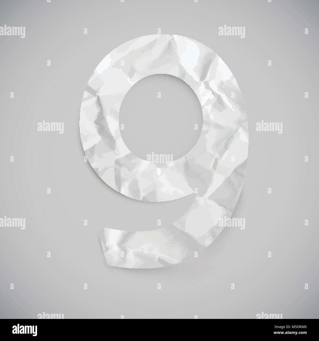 Letter made by crumpled paper with shadows, vector Stock Vector Image ...