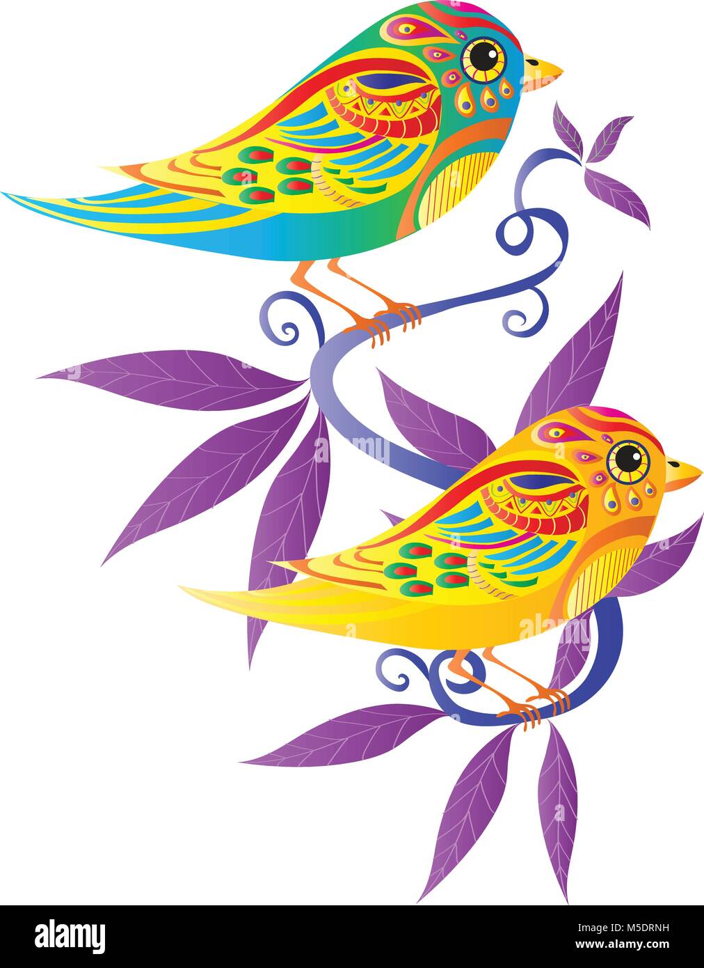 Decorative birds Stock Vector Images - Alamy