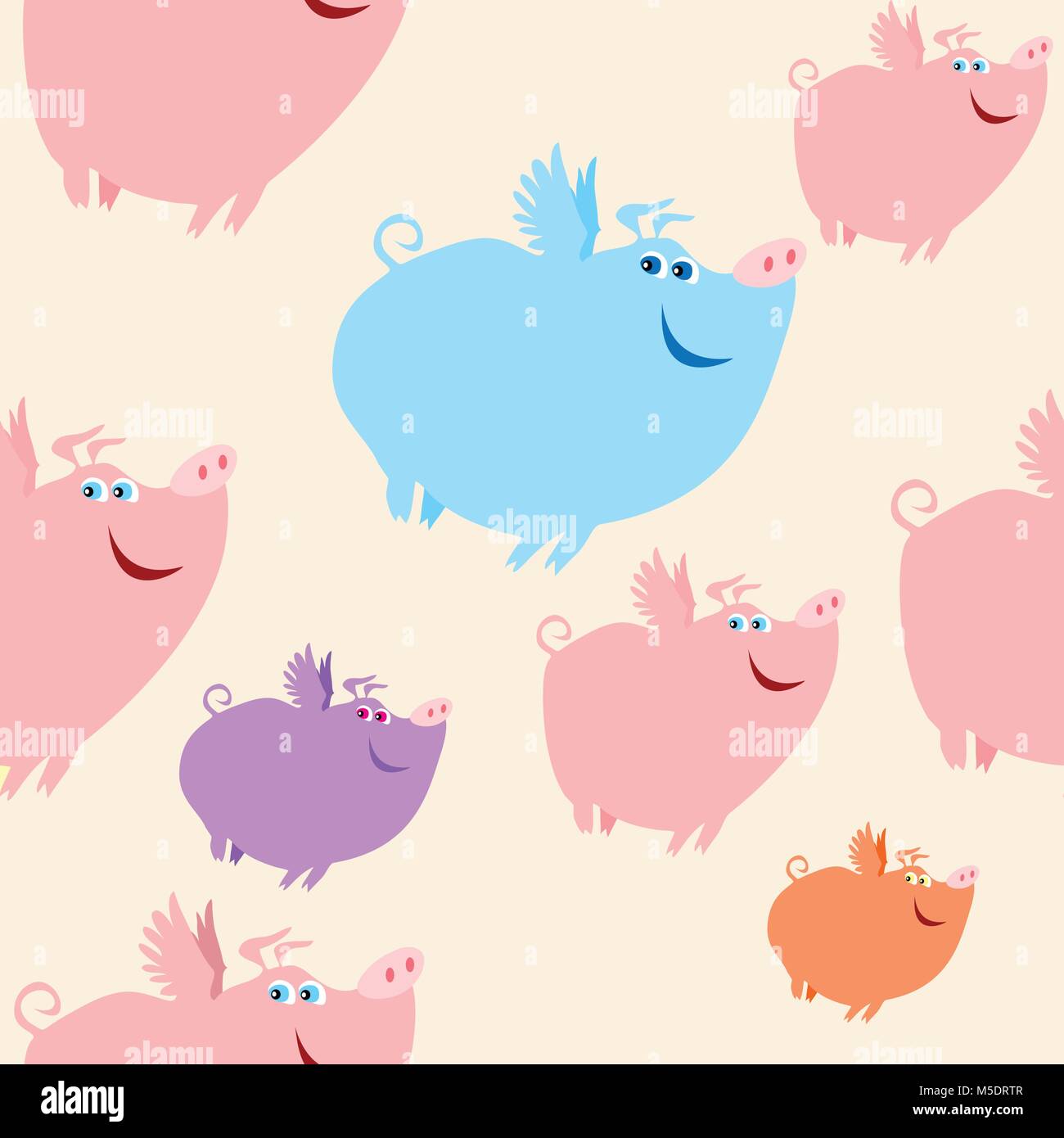 Flying Pigs vector seamless pattern Stock Vector Image & Art - Alamy