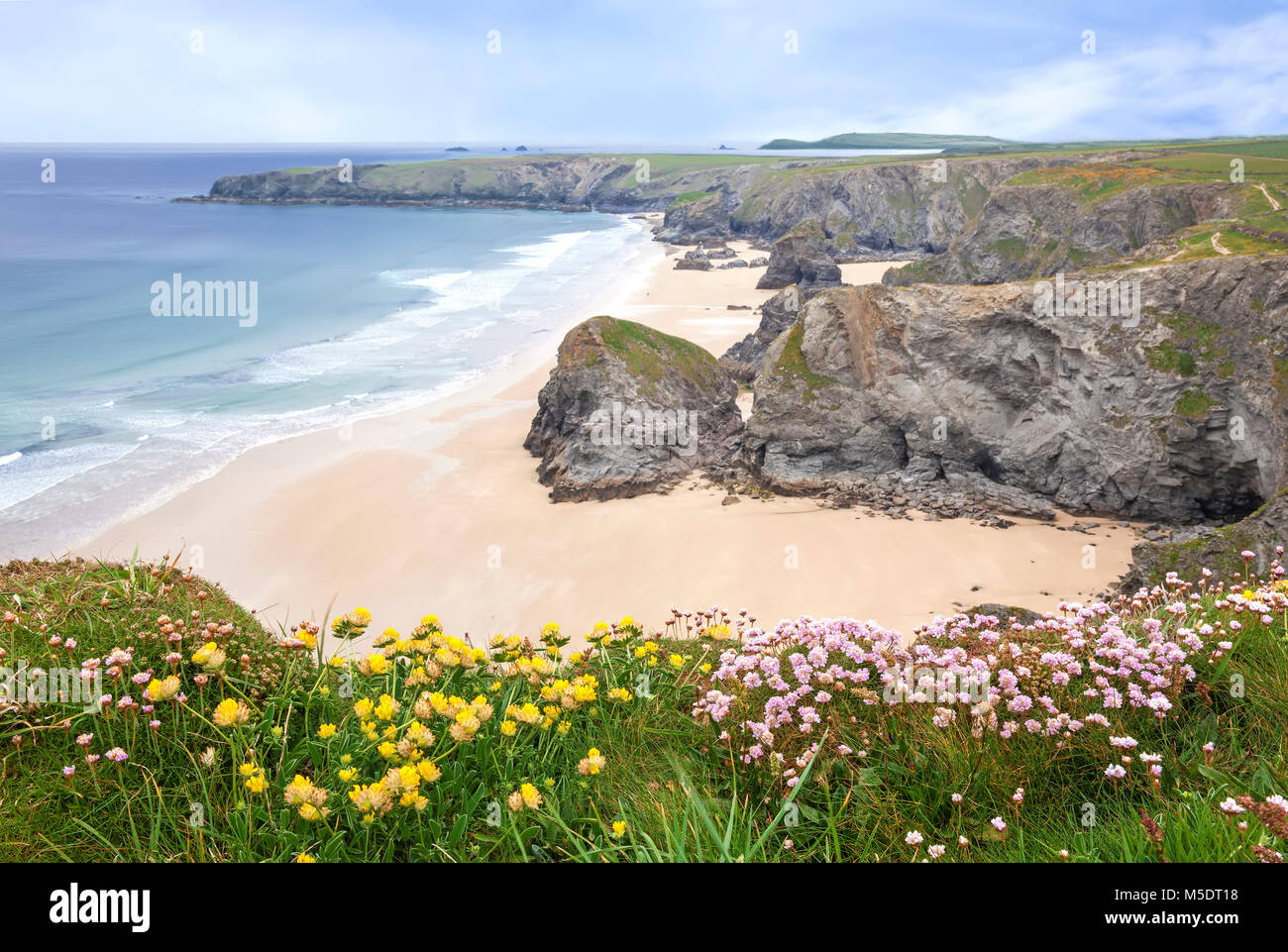 Bedruthan Steps - Cornwall, UK Stock Photo - Alamy