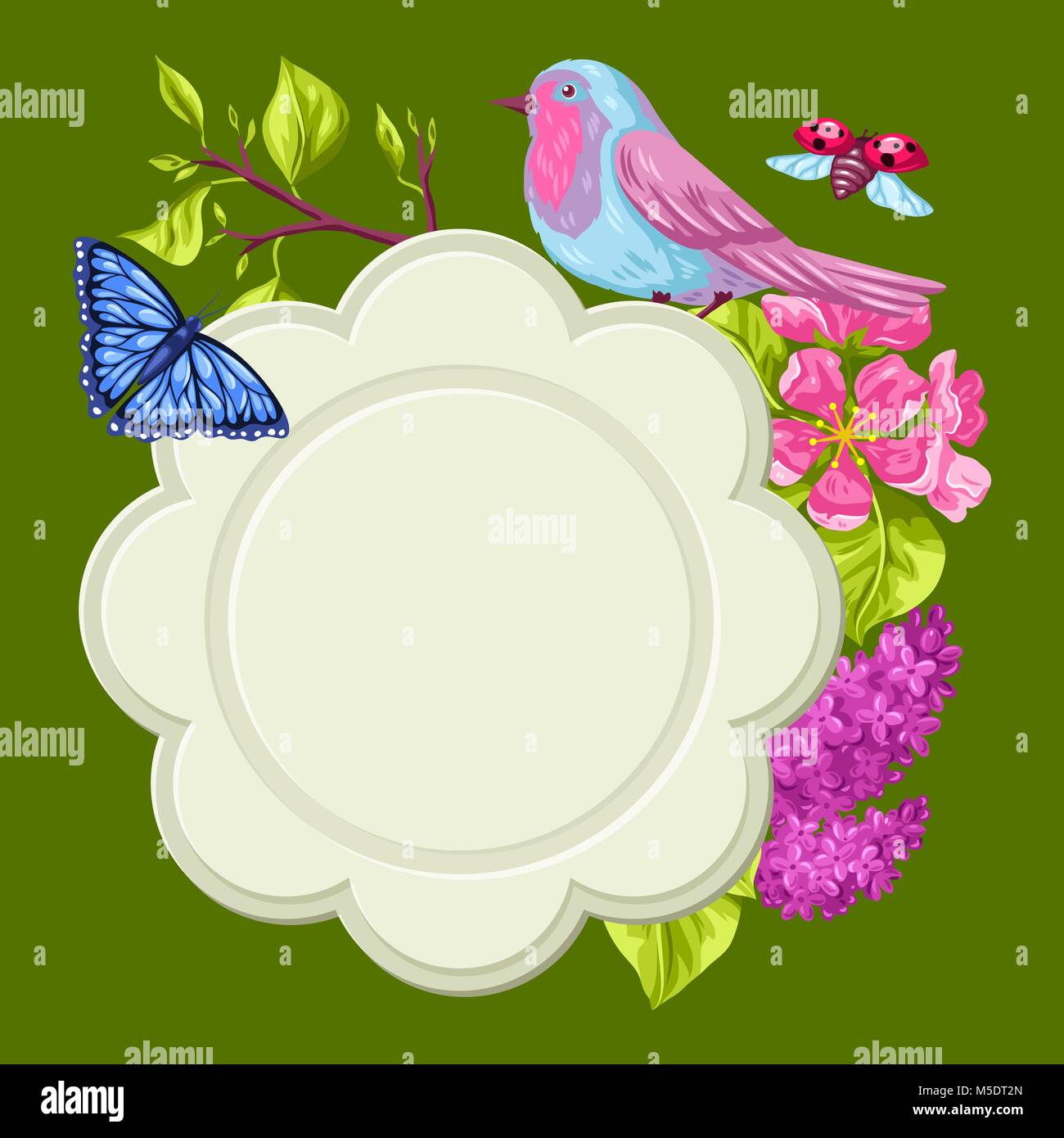 Spring foliage robin Stock Vector Images - Alamy