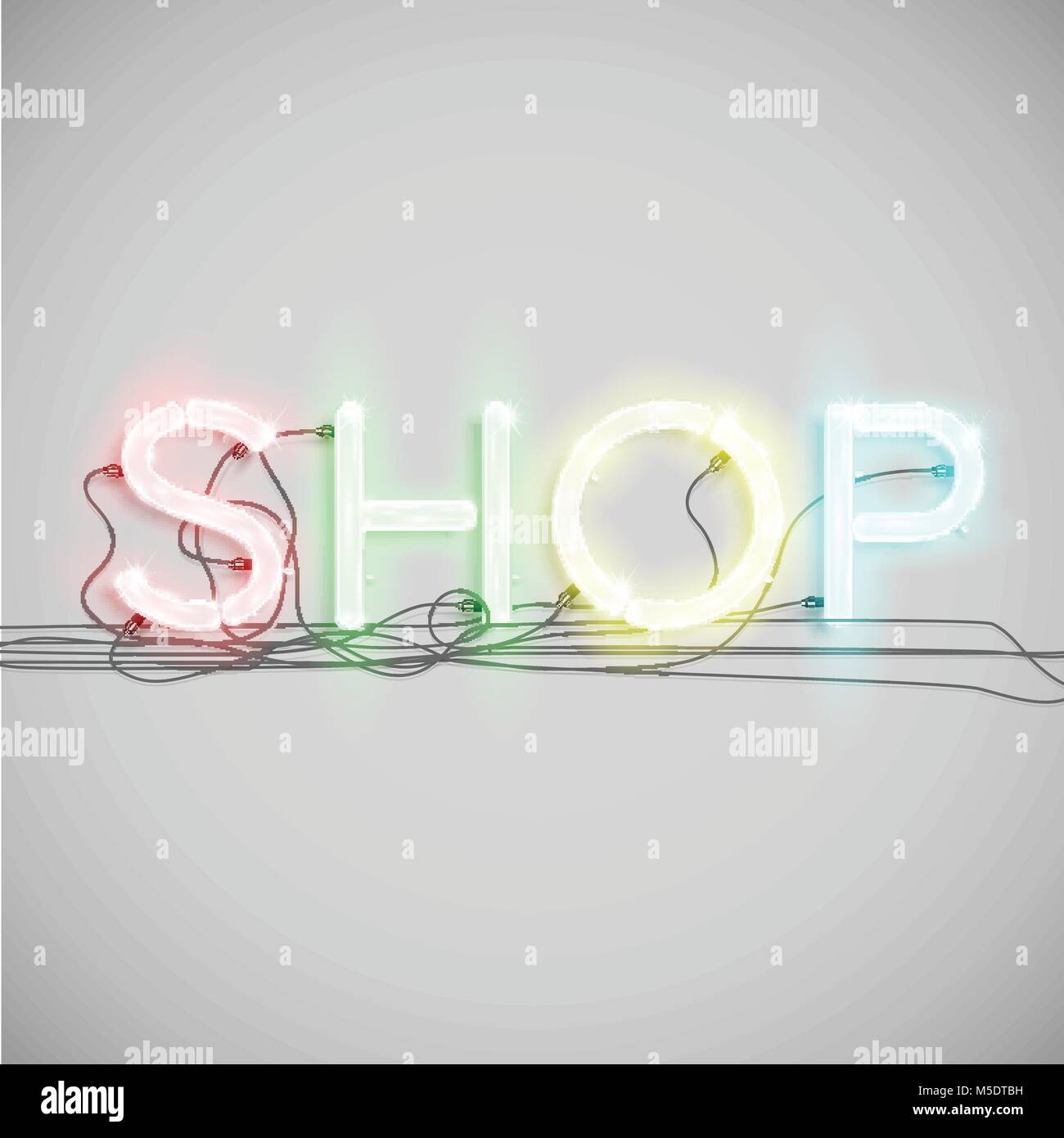 Neon electric word type, vector illustration Stock Vector Image & Art ...
