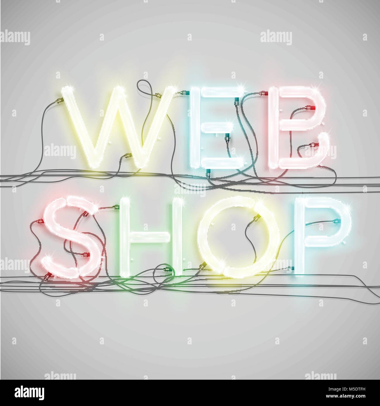 Neon electric word type, vector illustration Stock Vector Image & Art ...