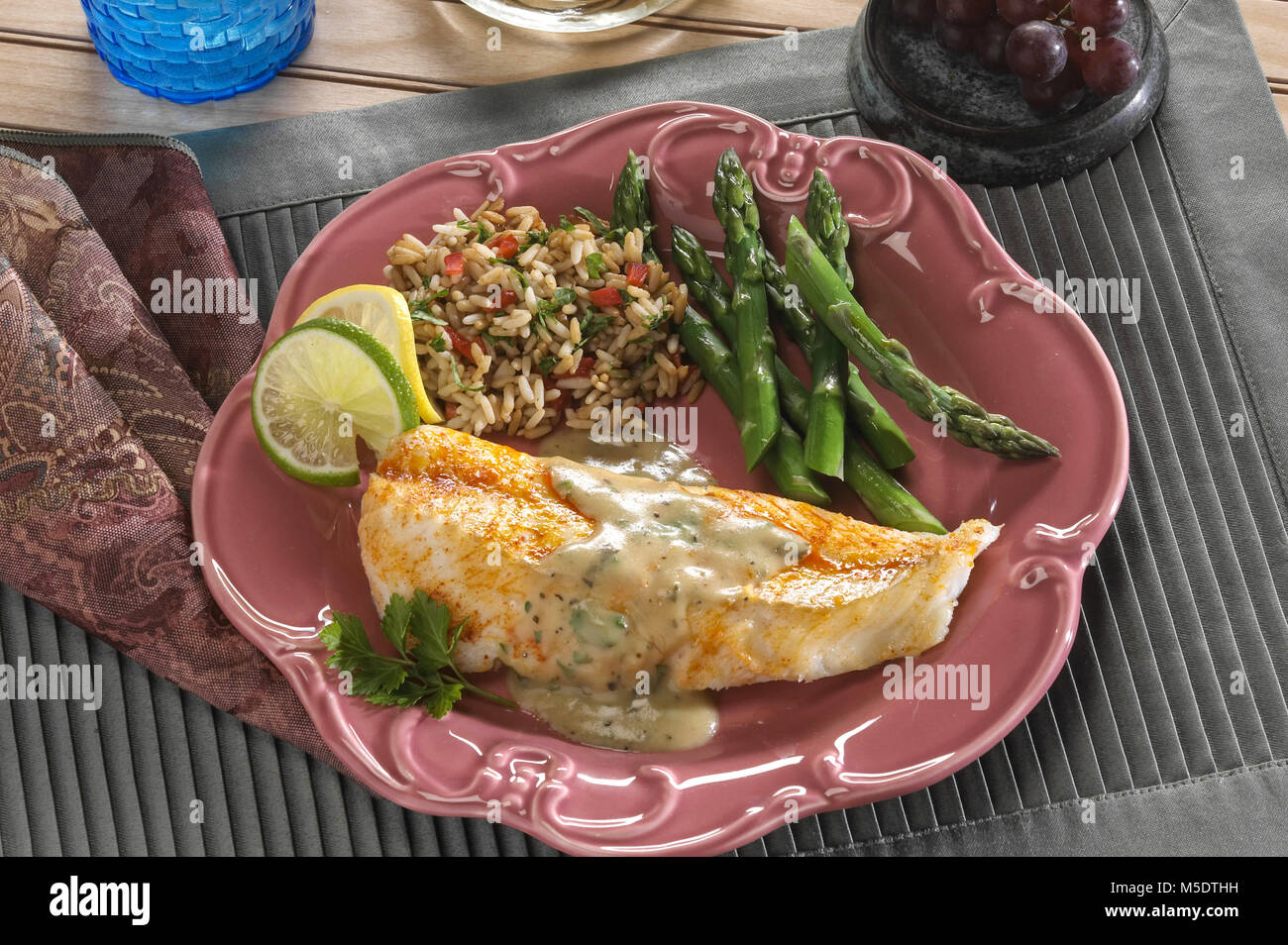 Cod Fish Dinner Stock Photo - Alamy