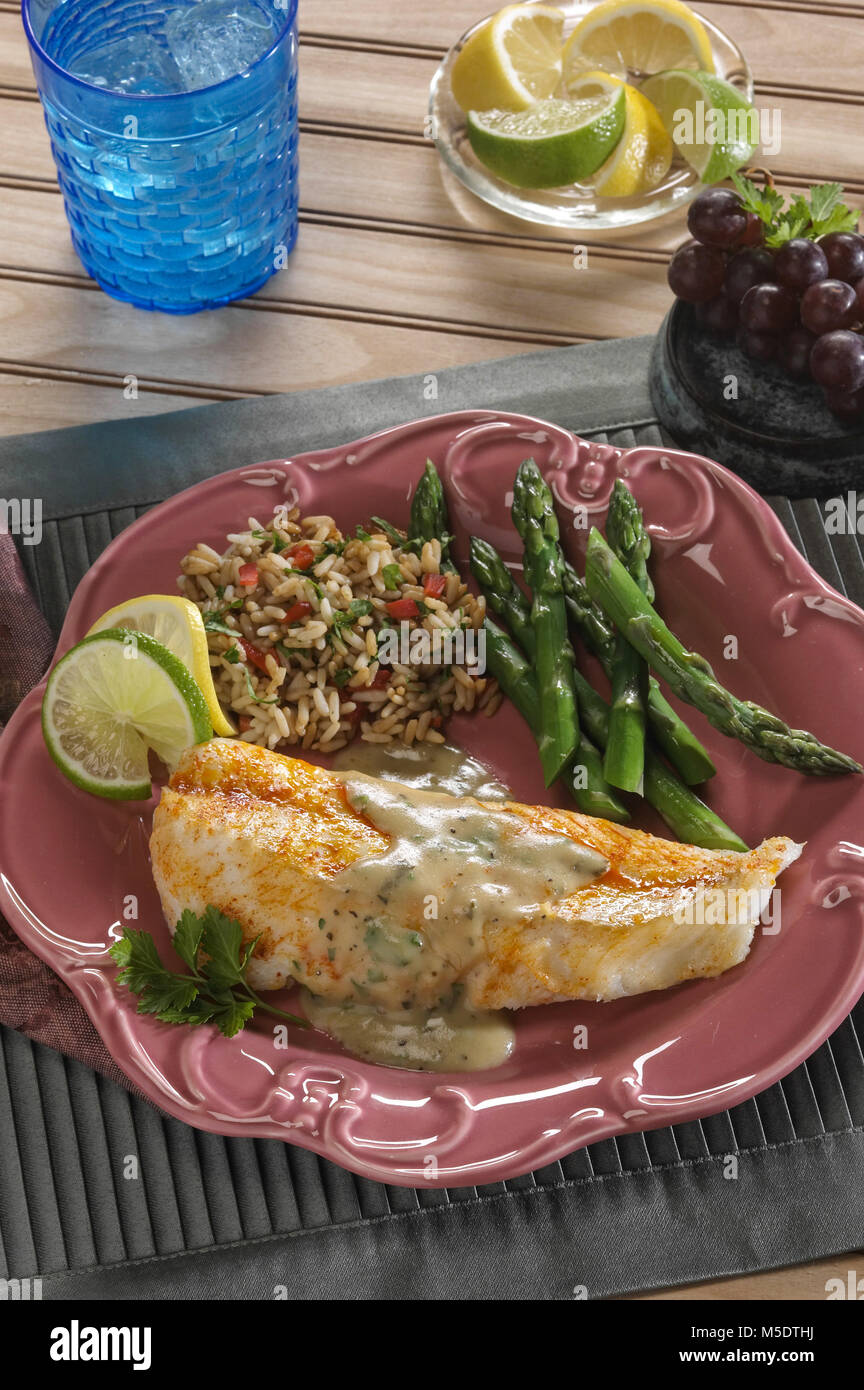 Cod Fish Dinner Stock Photo - Alamy