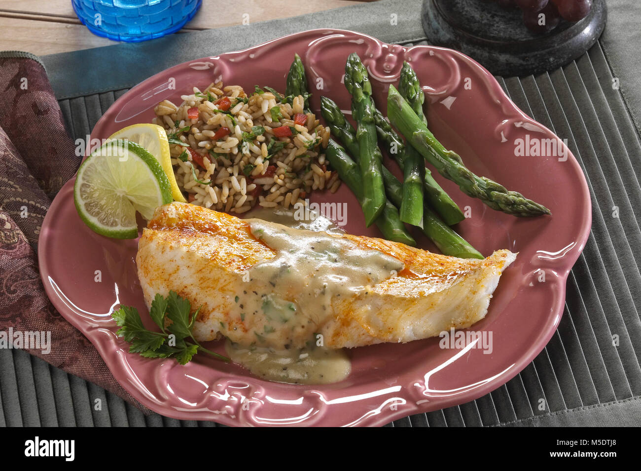 Cod Fish Dinner Stock Photo - Alamy