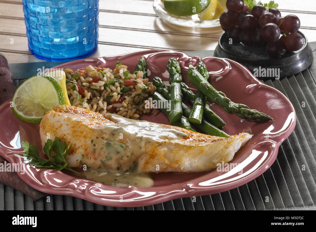 Cod Fish Dinner Stock Photo - Alamy