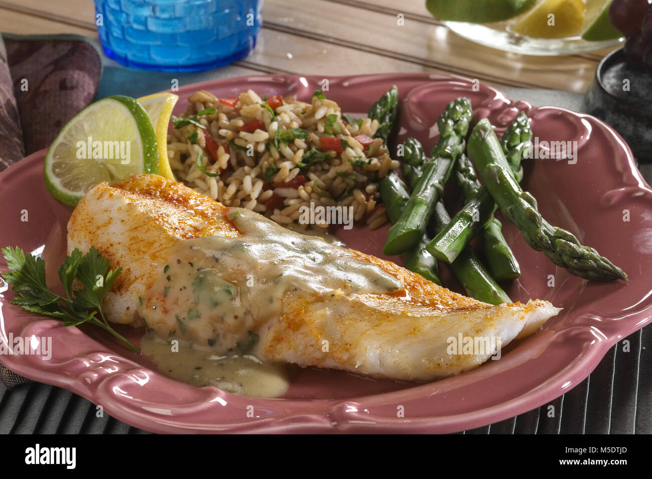 Cod Fish Dinner Stock Photo - Alamy