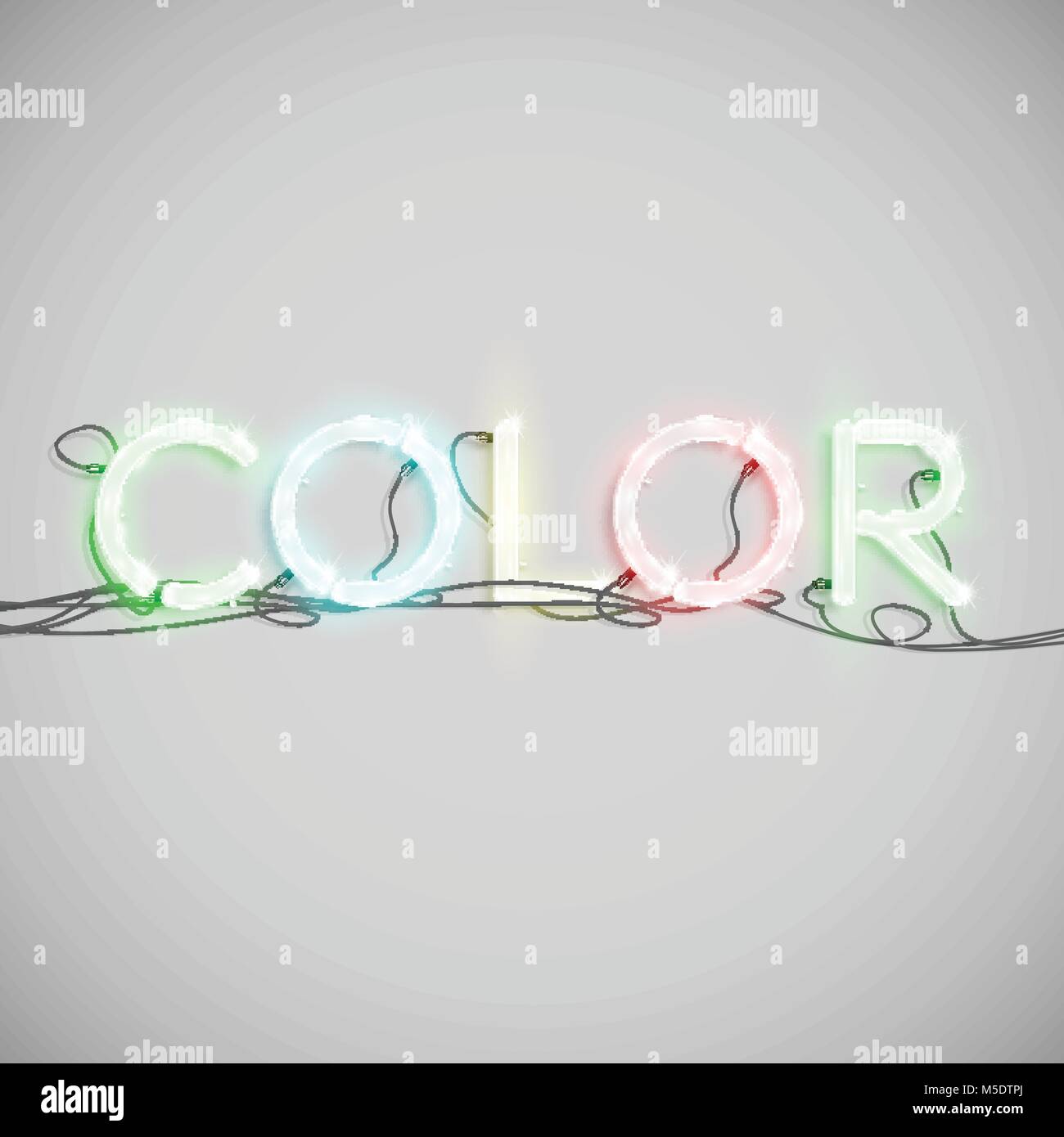 Neon electric word type, vector illustration Stock Vector Image & Art ...