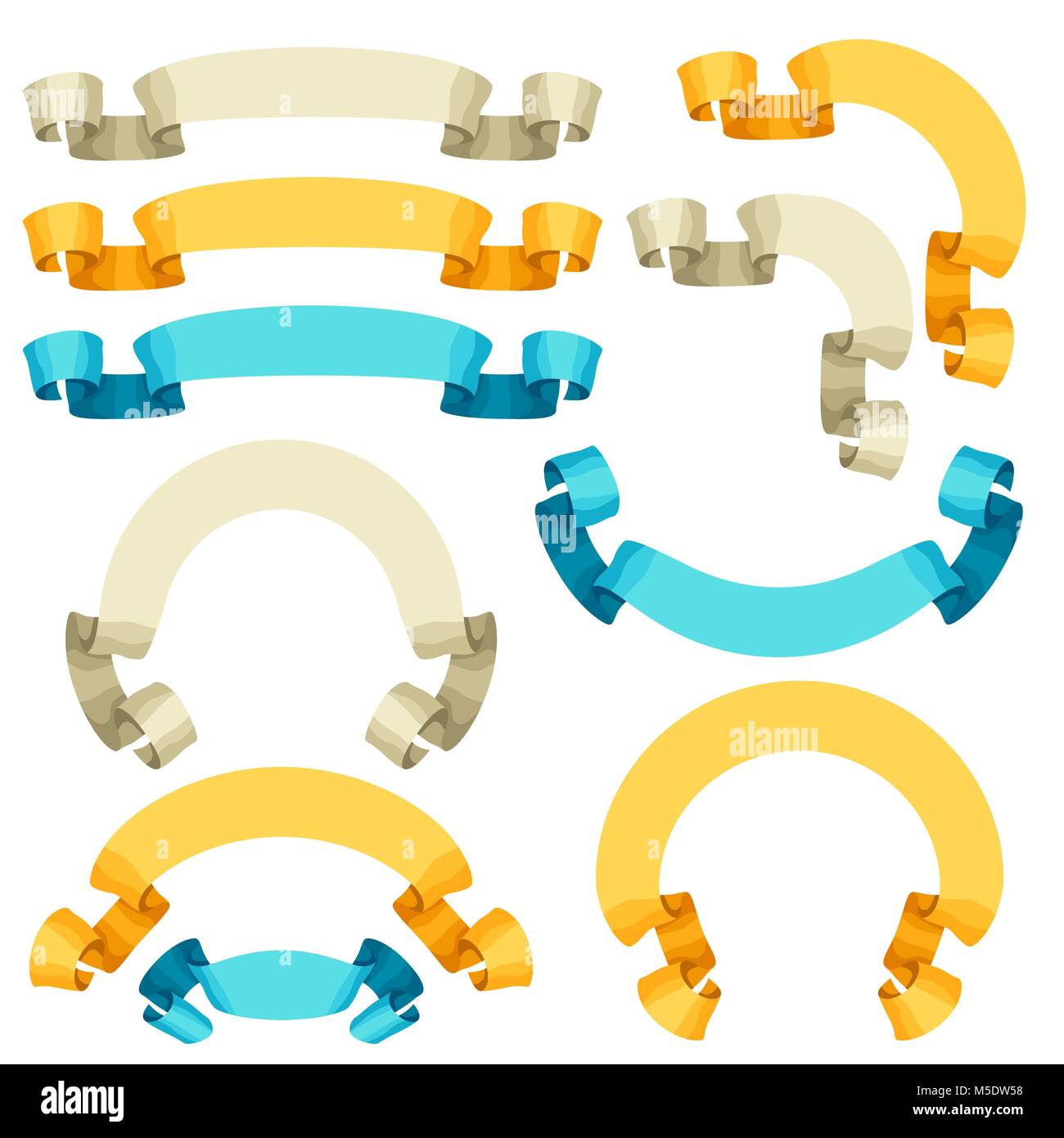 Set of retro badges, labels, ribbons. Collection of elements for ...