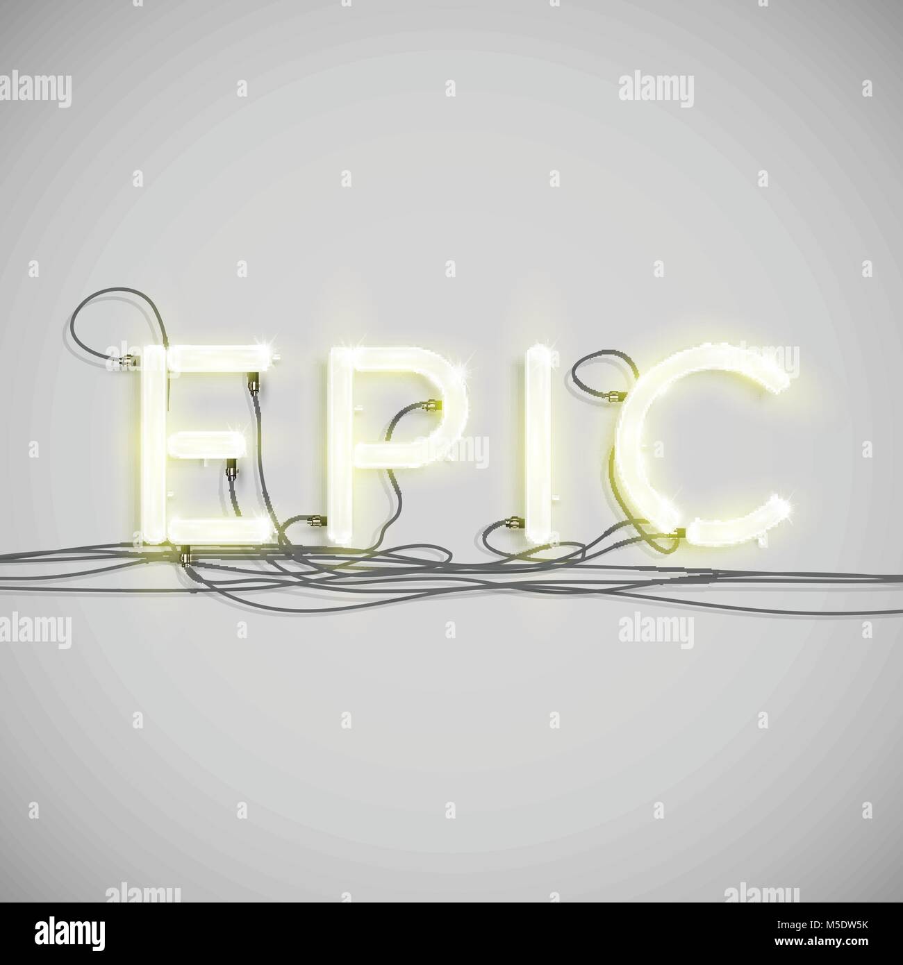 Neon electric word type, vector illustration Stock Vector Image & Art ...