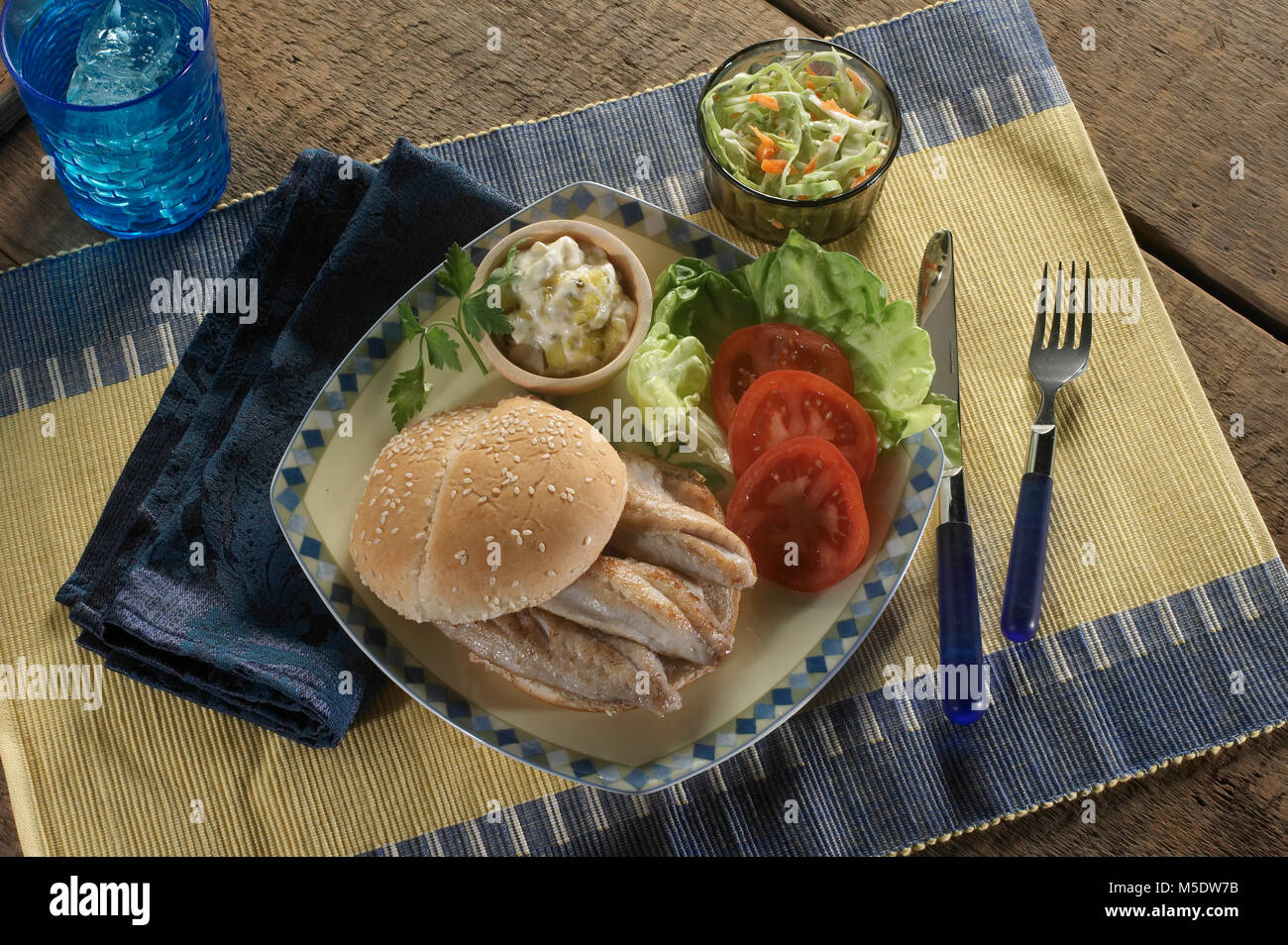 Perch Fillet Sandwich Stock Photo - Alamy