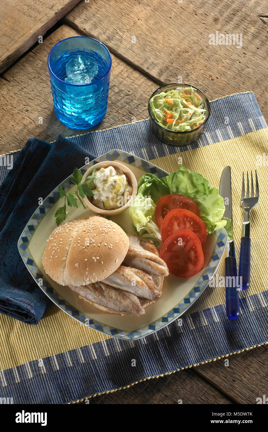 Perch Fish Sandwich Stock Photo - Alamy