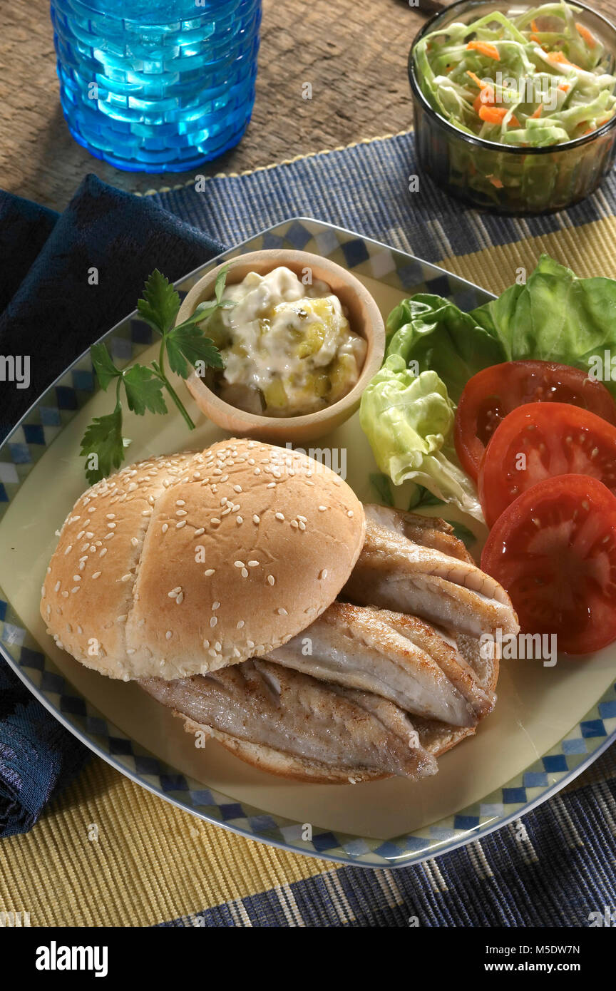 Perch Fillet Sandwich Stock Photo - Alamy