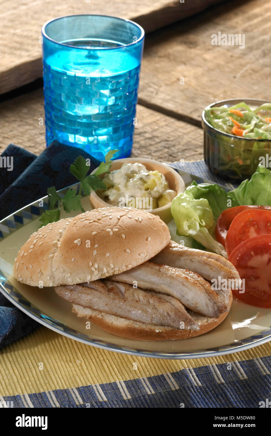 Perch Fillet Sandwich Stock Photo - Alamy