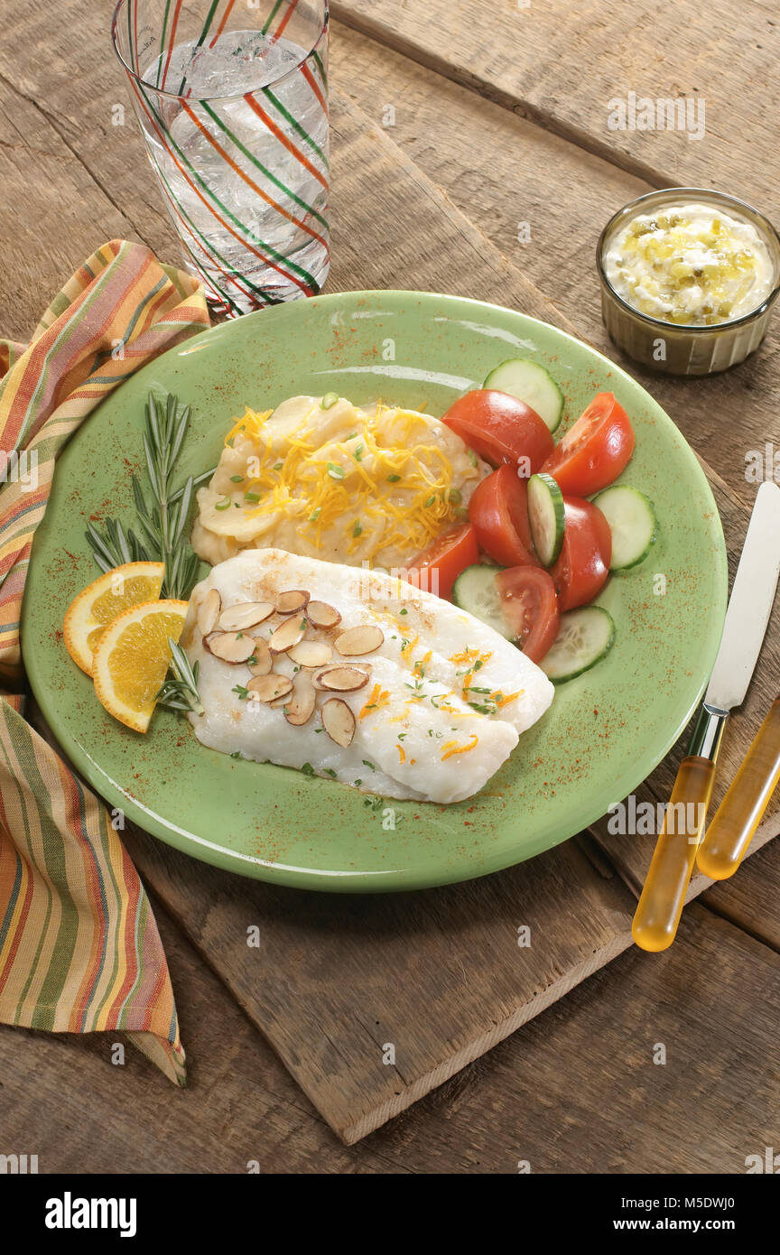 Orange Roughy Fish Dinner Stock Photo - Alamy