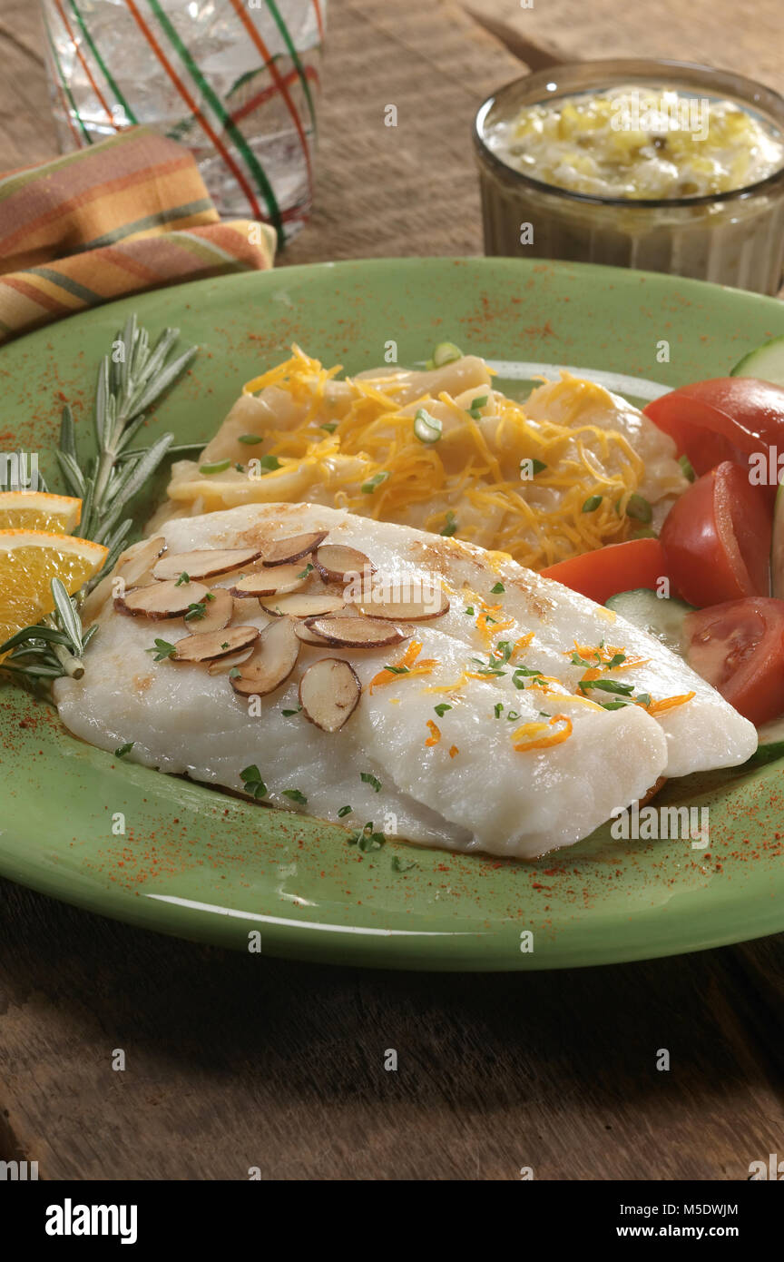 Orange Roughy Fish Dinner Stock Photo - Alamy