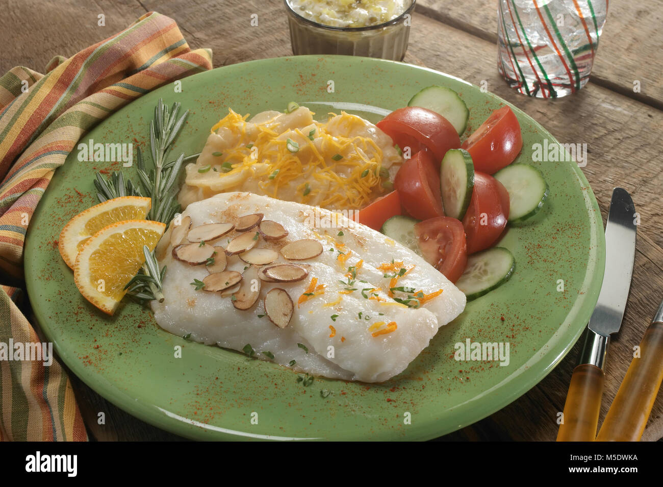 Orange Roughy Fish Dinner Stock Photo - Alamy