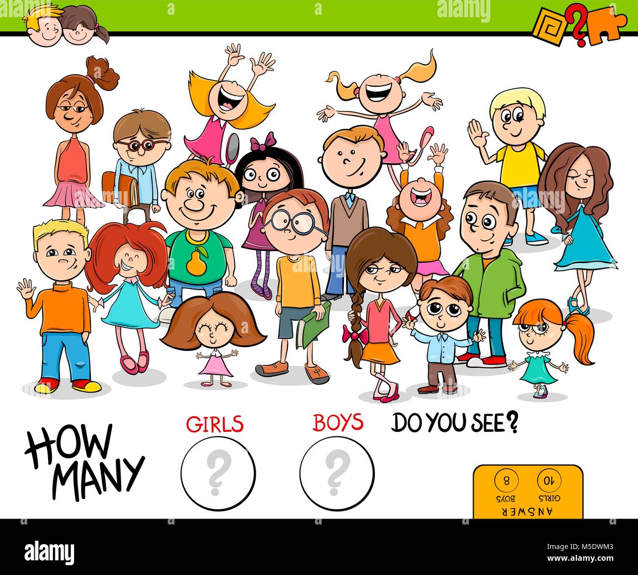 Cartoon Illustration of Educational Counting Task Game for Children ...