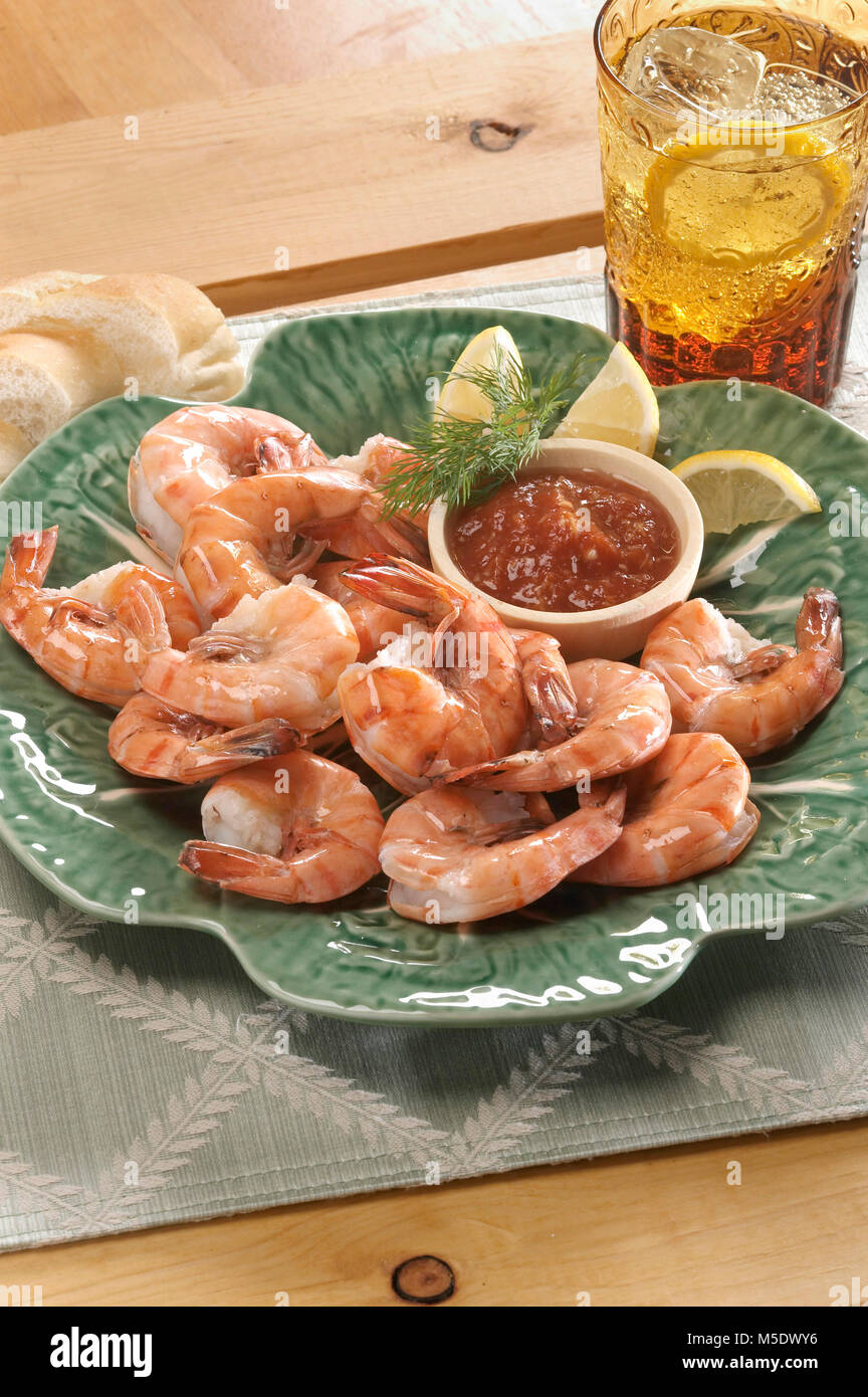 Plate Of Shrimp Stock Photo - Alamy