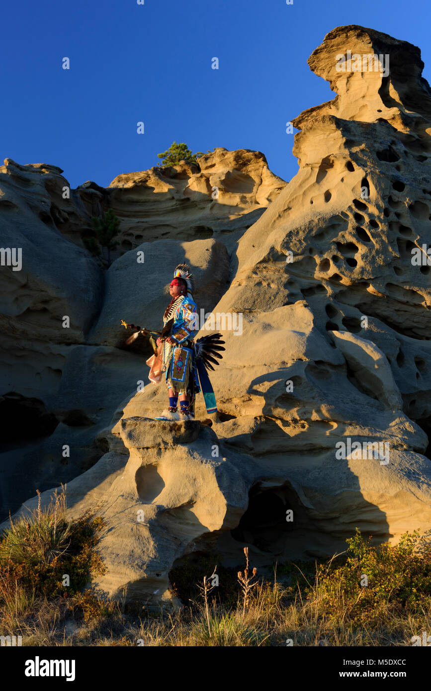 North America, USA, Great Plains, Montana, Medicine Rocks, State Park ...