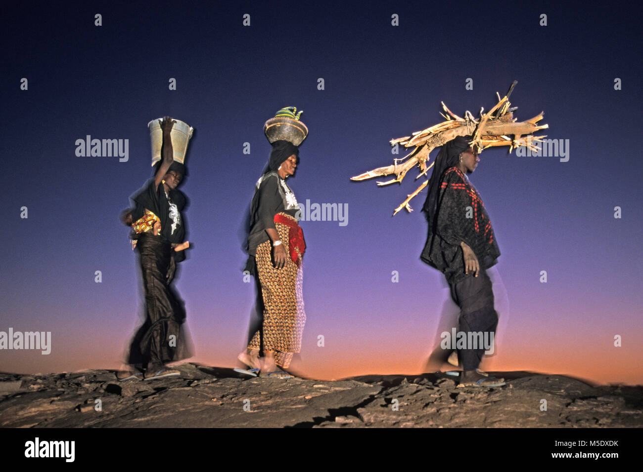 Niger, Iferouane near Agadez. Sahara desert. Air mountains. Sahel ...