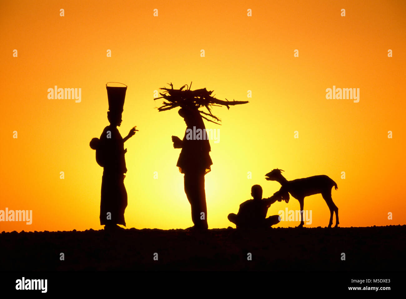 Niger, Iferouane near Agadez. Sahara desert. Air mountains. Sahel ...