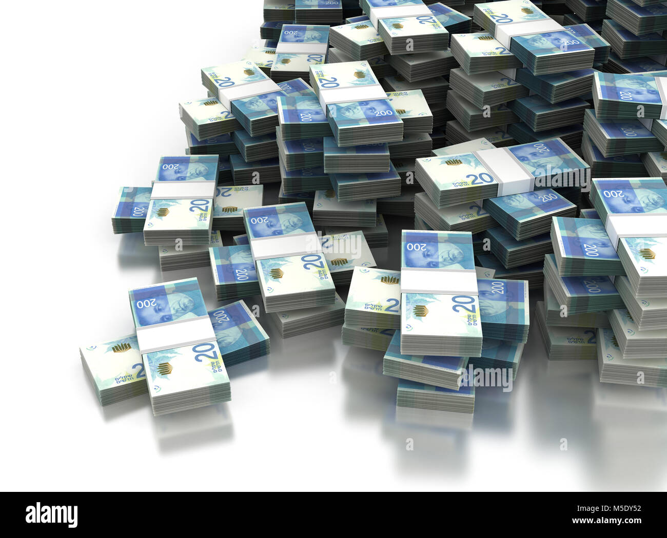 Stack of Israeli New Shekels Stock Photo - Alamy