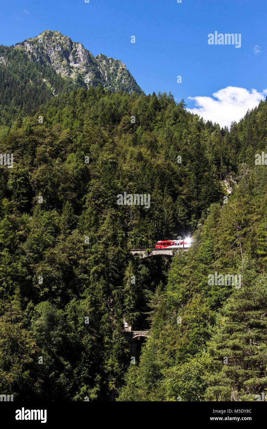 Train, railroad engine, mountain, mountains, wood, the Alps, bridge ...