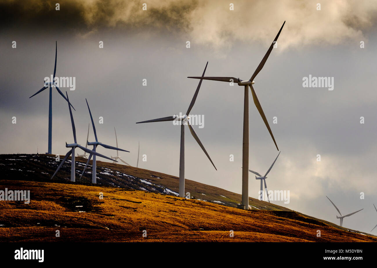 Wind Turbines on the Clyde Wind Farm - a 350 megawatt (MW) wind farm ...