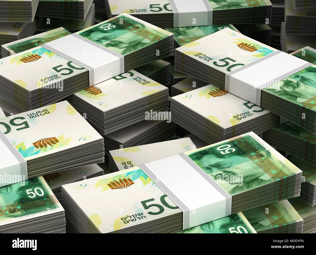 Stack of Israeli New Shekels Stock Photo - Alamy