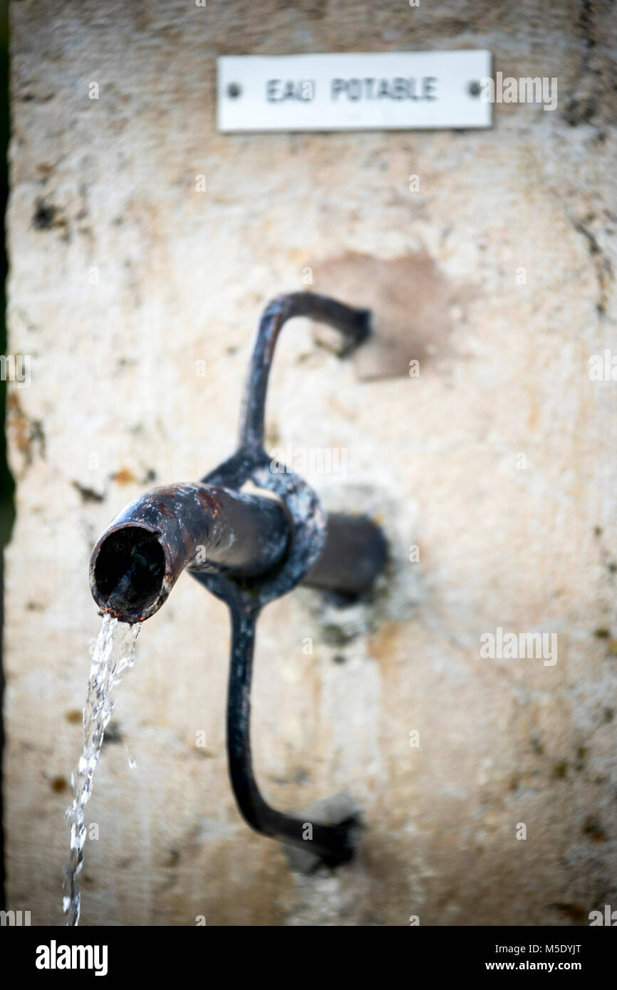 Canton Jura, Switzerland, drinking water, jet of water, Bressaucourt ...