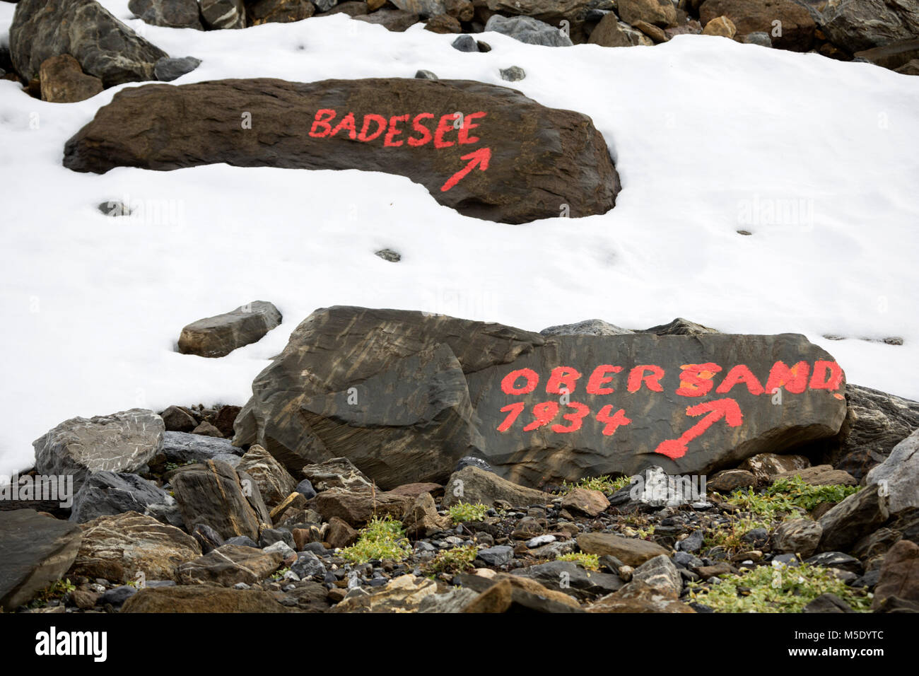 Hiking, walking, the Alps, mountains, rock, stone, stone, mark, road ...