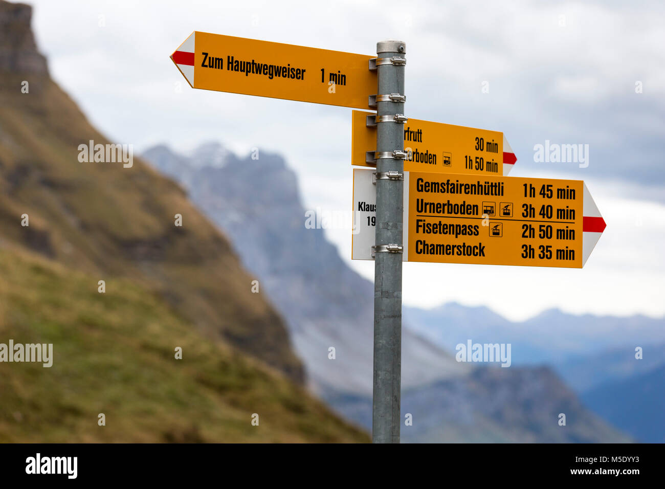 Hiking, walking, the Alps, mountains, signposts, footpath of wise men ...