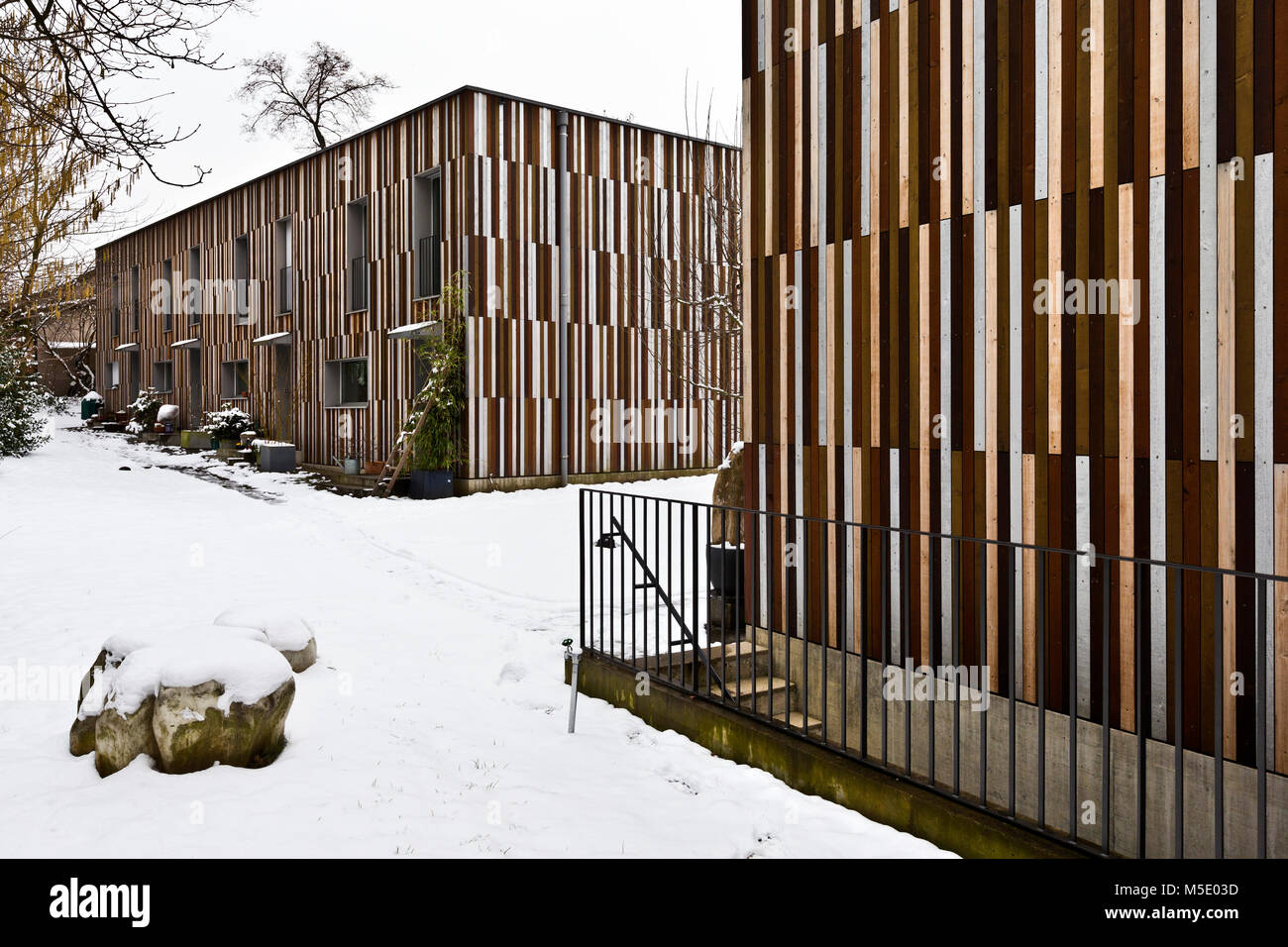 House, building, living, architecture, moulder, winter, snow, flat roof ...