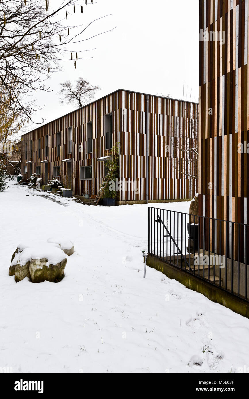 House, building, living, architecture, moulder, winter, snow, flat roof ...