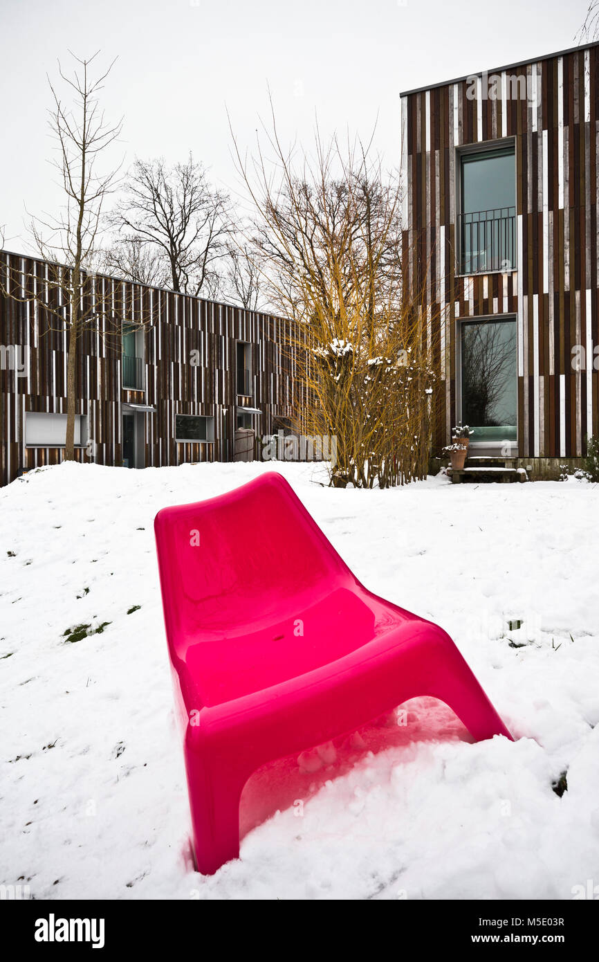 House, building, living, architecture, moulder, winter, snow, flat roof ...