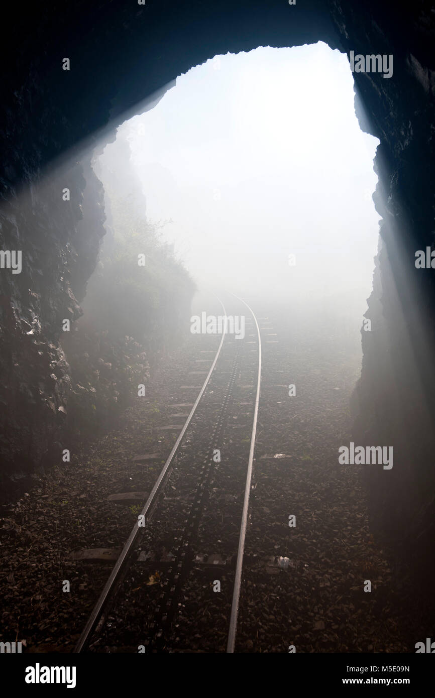 Rack railway, rail, rail, tunnel, tunnel exit Stock Photo - Alamy