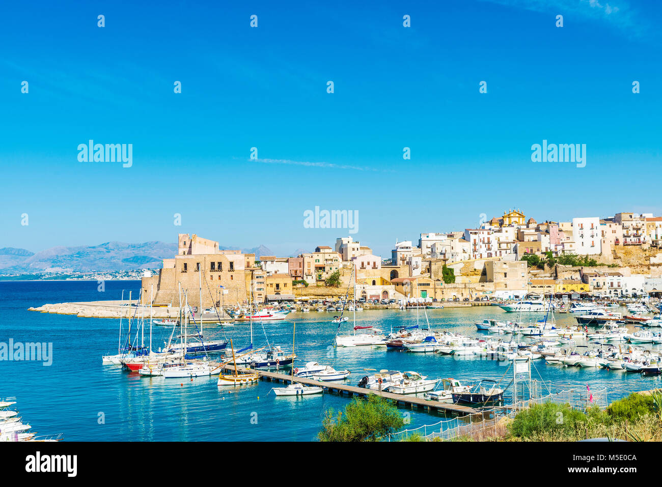 Castellammare del Golfo, Italy - August 7, 2017: Overview of ...