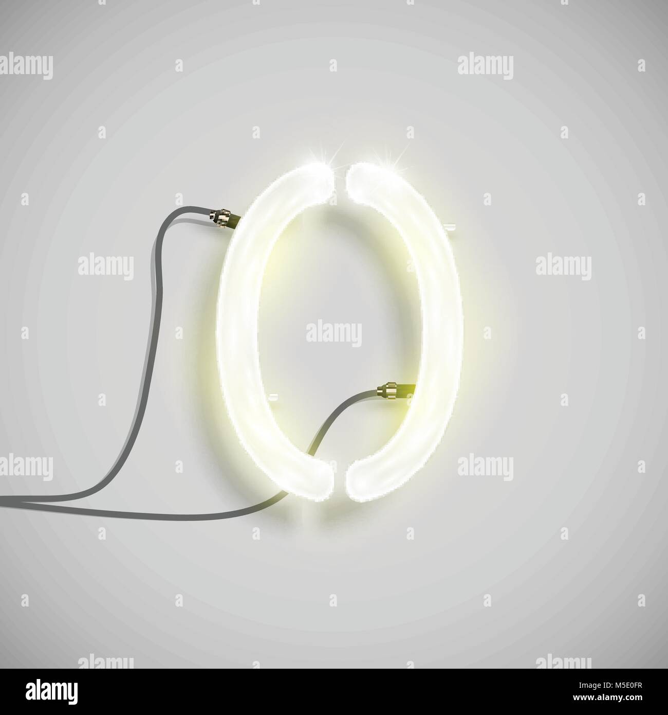 Realistic neon number, made by NeON typeset, vector Stock Vector Image ...