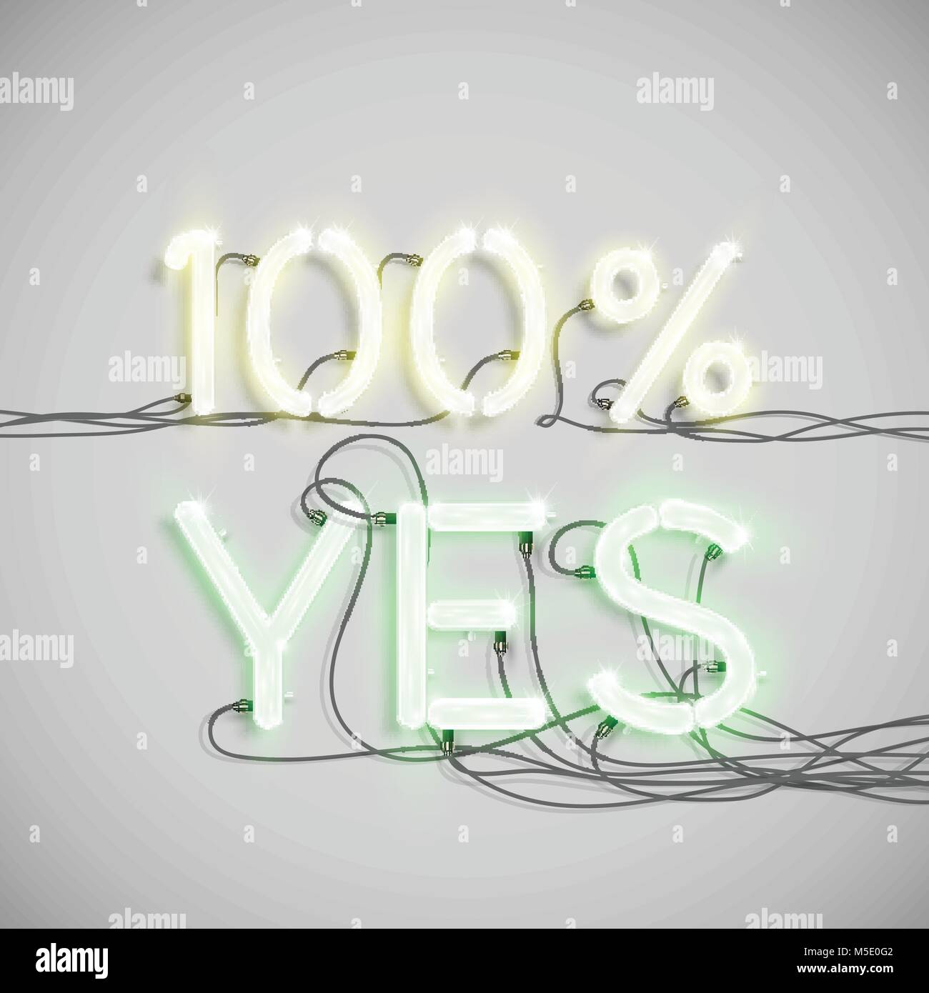 Realistic word character made by neon font, vector illustration Stock ...